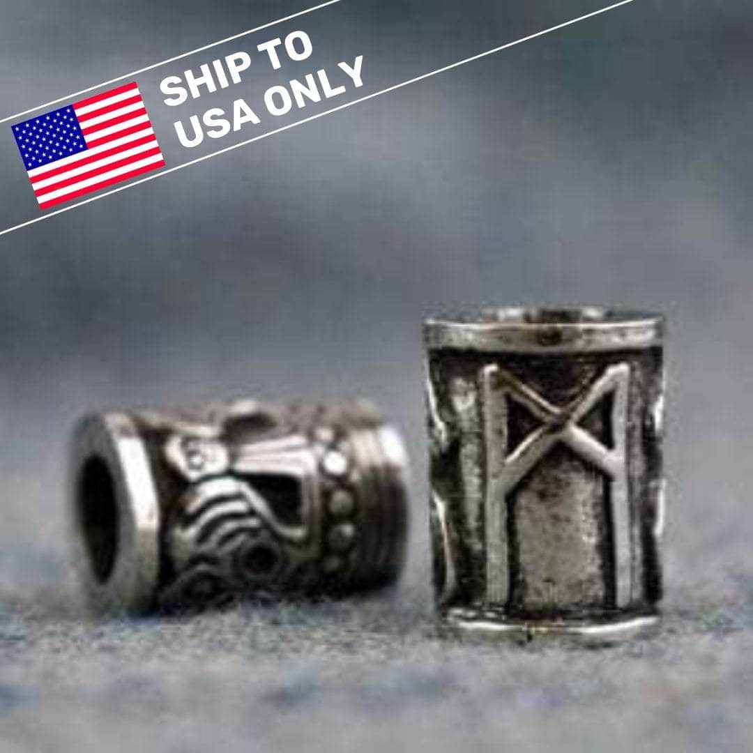 TWIN PACK RUNE BEARD BEAD ''A'' - Ancient Treasures