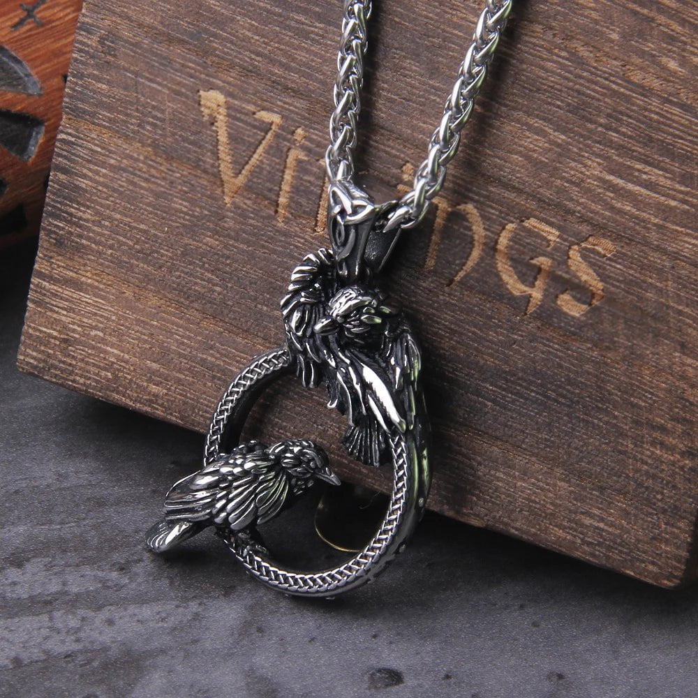 Nordic Mythology Odin Huginn and Muninn Pendant Necklace - Ancient ...