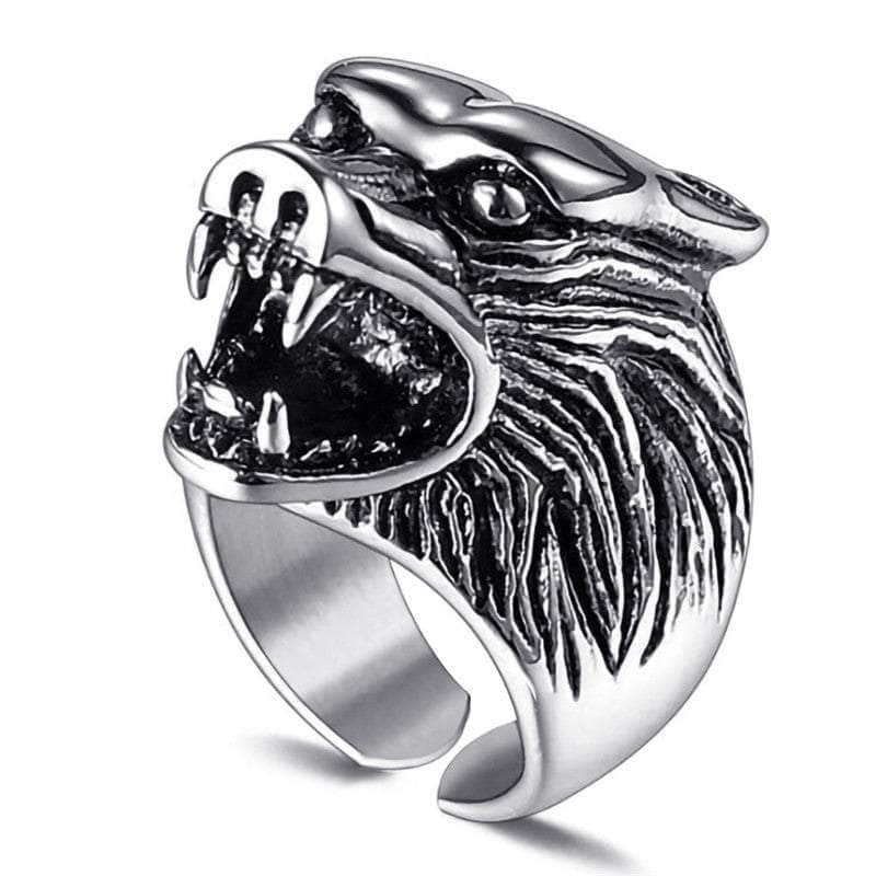Viking Nordic Wolf Fenrir Stainless Steel 316 Ring - Ancient Treasures