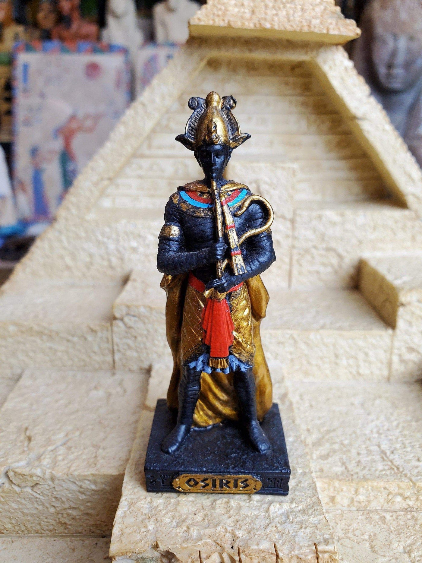 Ancient Egypt Vintage Hand-Painted Osiris Mini Altar Statue - Ancient ...