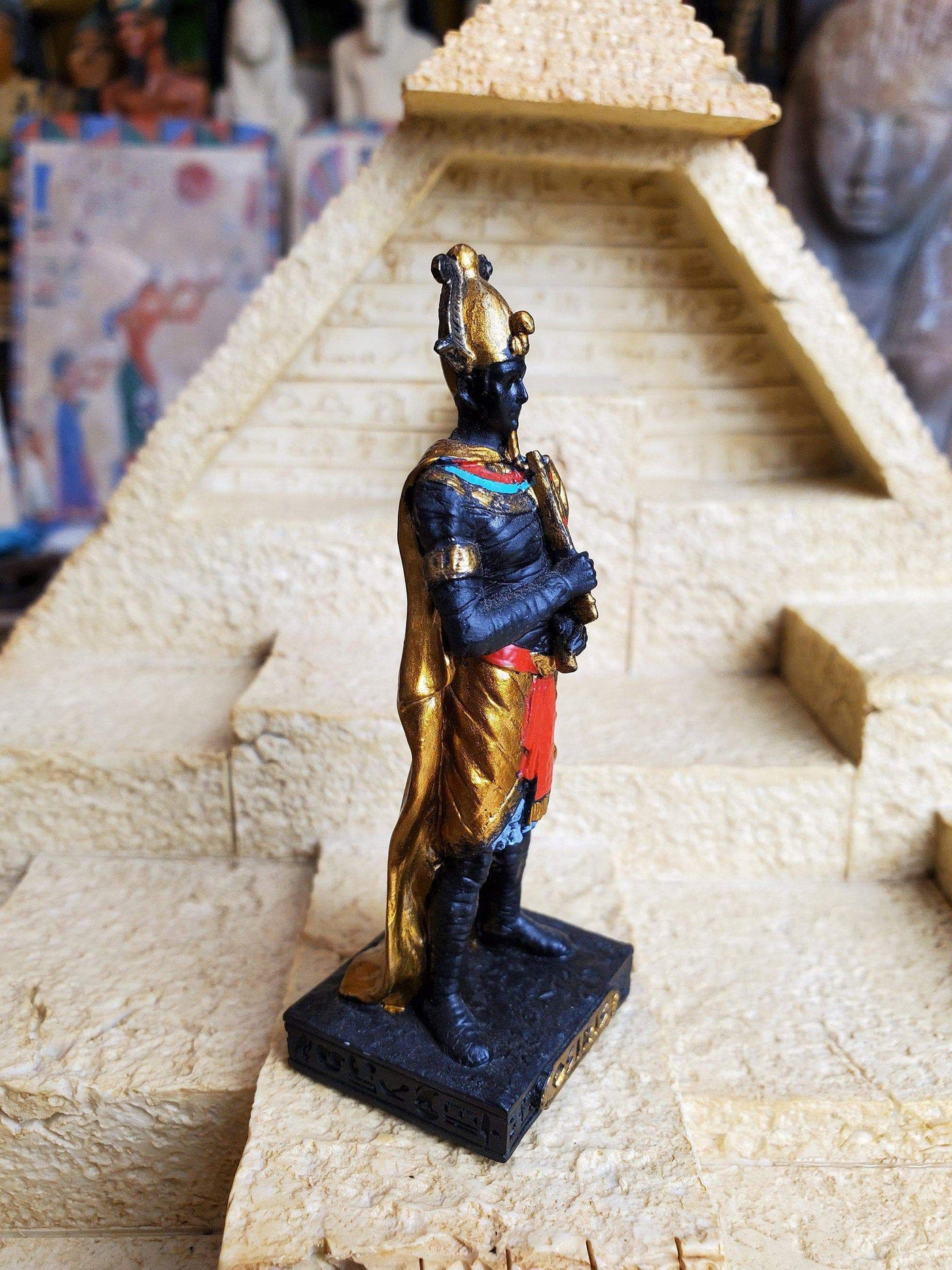 Ancient Egypt Vintage Hand-Painted Osiris Mini Altar Statue - Ancient ...