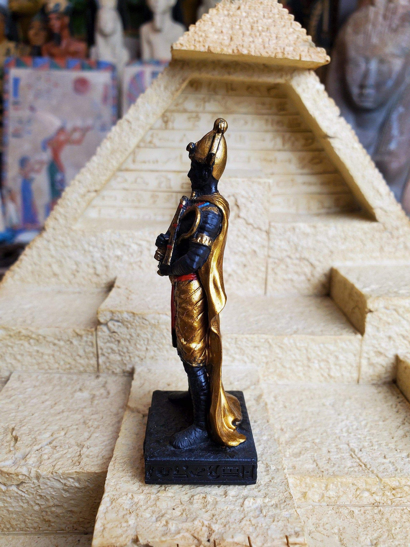 Ancient Egypt Vintage Hand-Painted Osiris Mini Altar Statue - Ancient ...