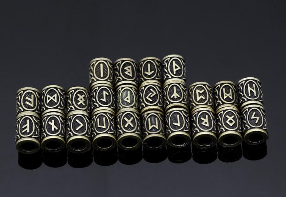 Vikings Rune Beard & Hair Beads Set - Ancient Treasures