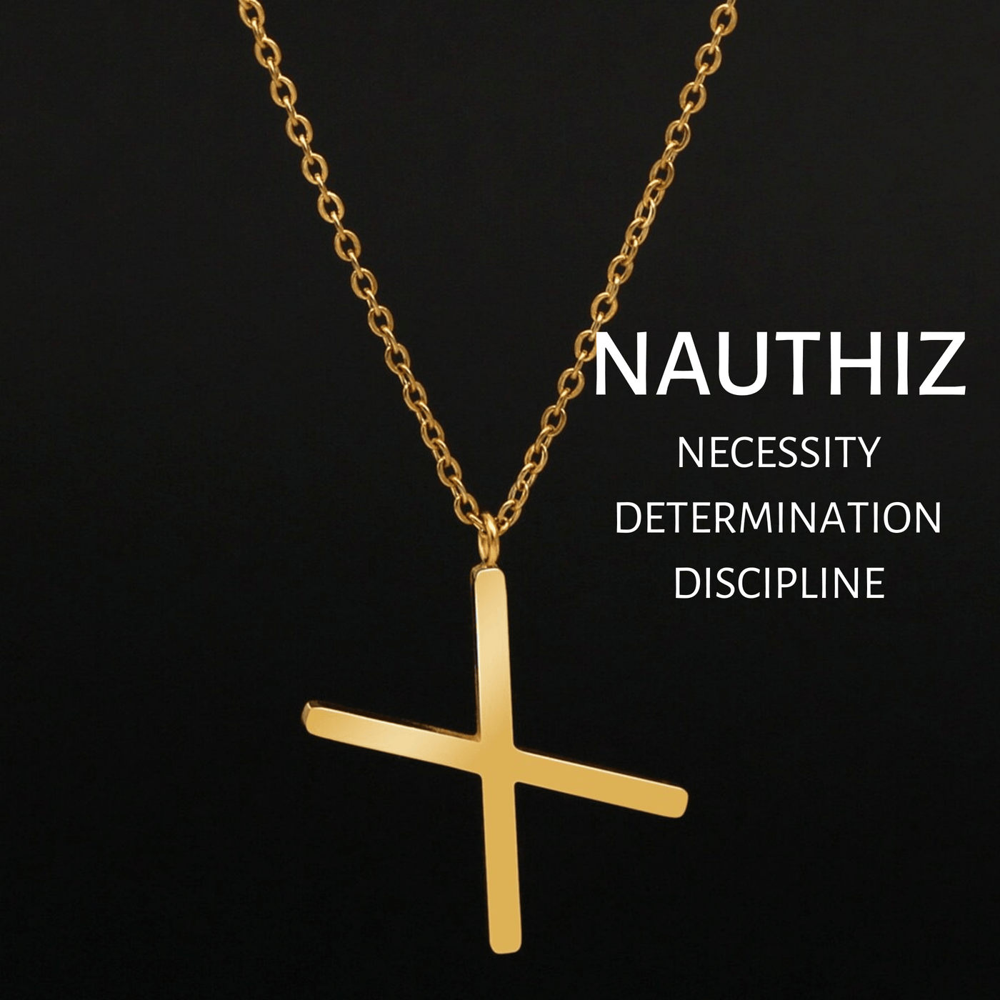 Viking Runes Tunic Stainless Steel Gold Necklaces - Ancient Treasures