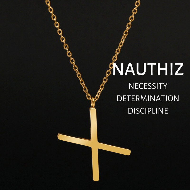 Viking Runes Tunic Stainless Steel Gold Necklaces - Ancient Treasures