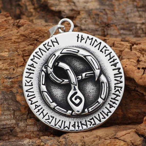 Viking Nordic Snake Rune Stainless Steel Pendant & Necklace - Ancient ...