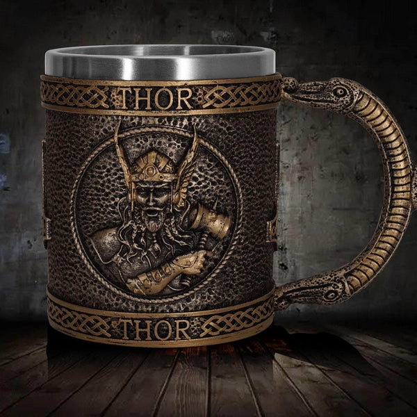 Viking Nordic Thor Stainless Steel Mug - Ancient Treasures