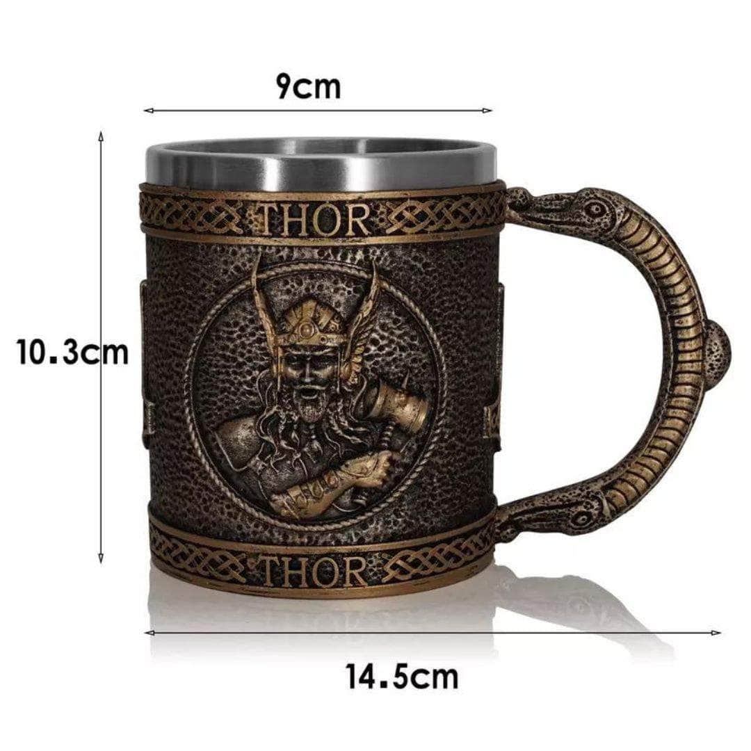 Viking Nordic Thor Stainless Steel Mug - Ancient Treasures