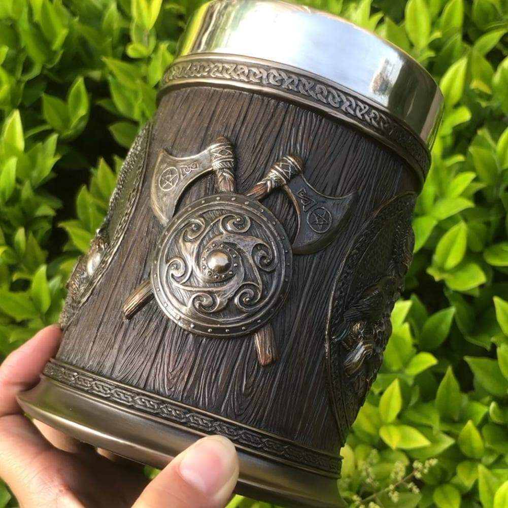 Viking Thor and Odin Heavy Stainless Steel Tankard Mug - Ancient ...
