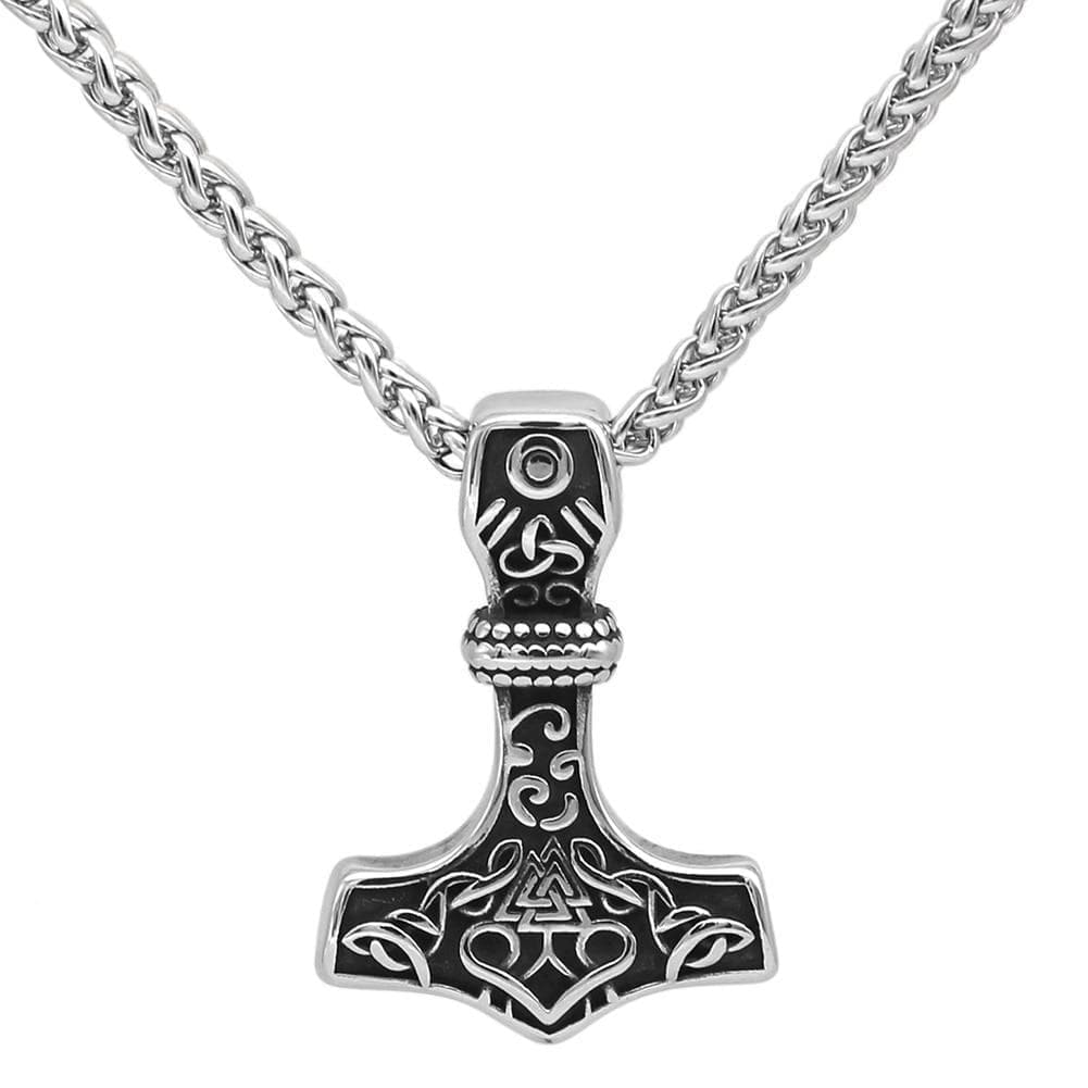 Vikings Mjolnir & Valknut Stainless Steel Necklace - Ancient Treasures