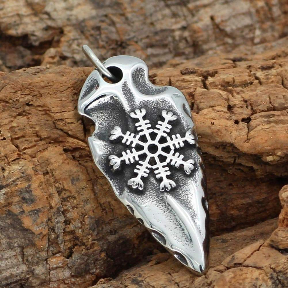 Viking Gungnir with Helm of Awe Stainless Steel Pendant & necklace ...