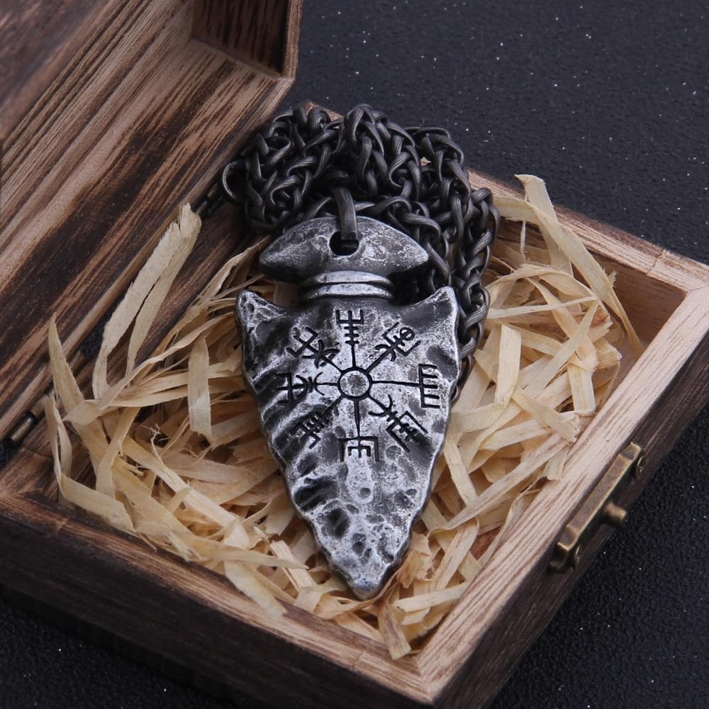 Viking Gungnir with Helm of Awe Stainless Steel Pendant & necklace ...