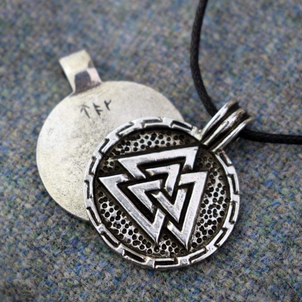 Viking Norse Valknut on Perforated Round Pewter Pendant - Ancient ...