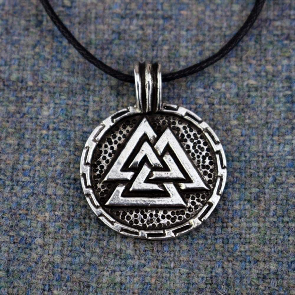 Viking Norse Valknut on Perforated Round Pewter Pendant - Ancient ...