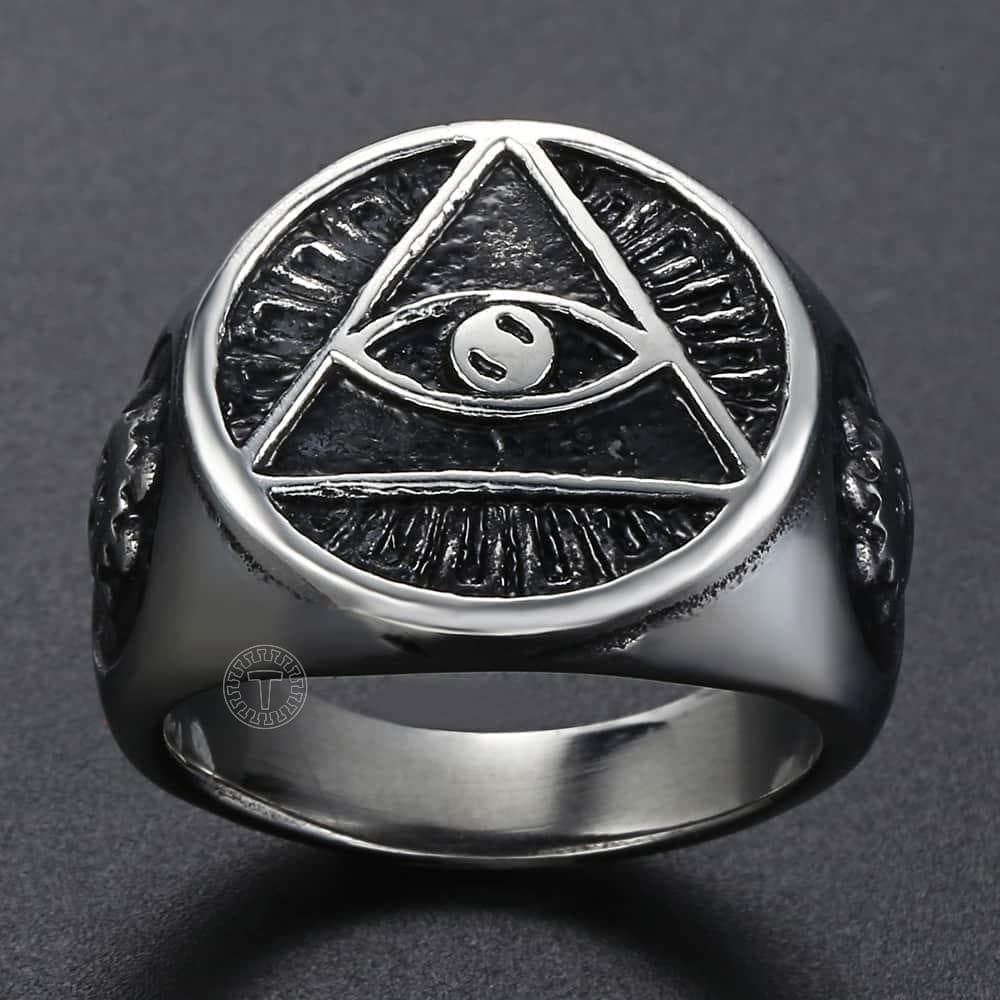 Ancient Egypt Eye Holy Trinity Stainless Steel Ring - Ancient - Ancient ...