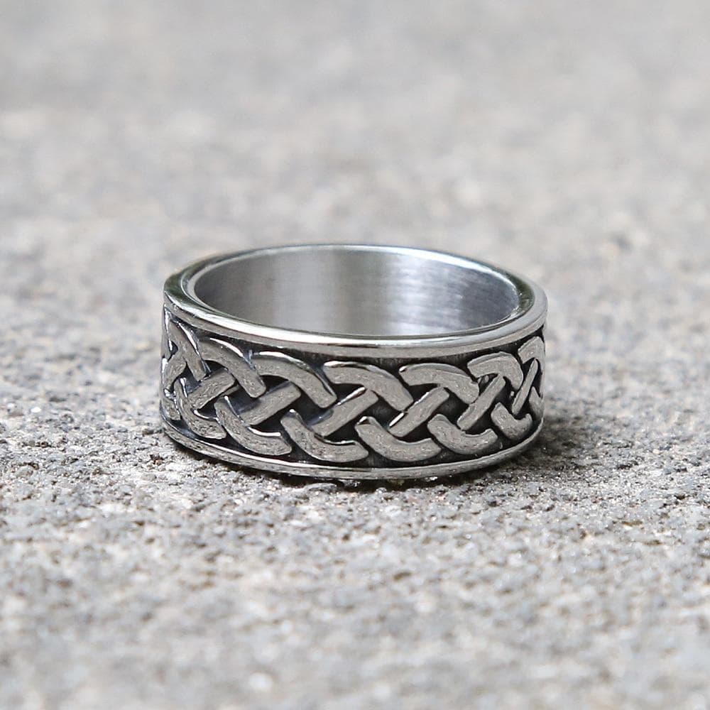 Celtic Loop Eternity Knot Stainless Steel Ring - Ancient Treasures