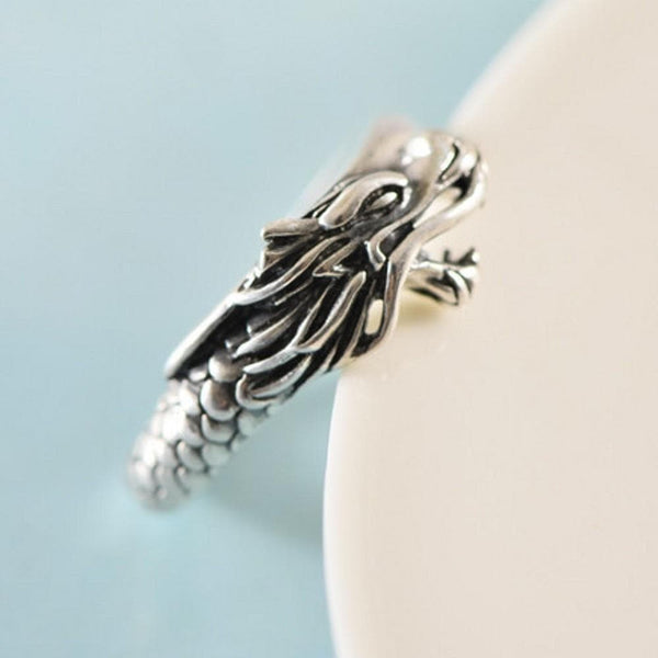 Vikings Dragon Fafnir Sterling Silver Ring - Ancient Treasures