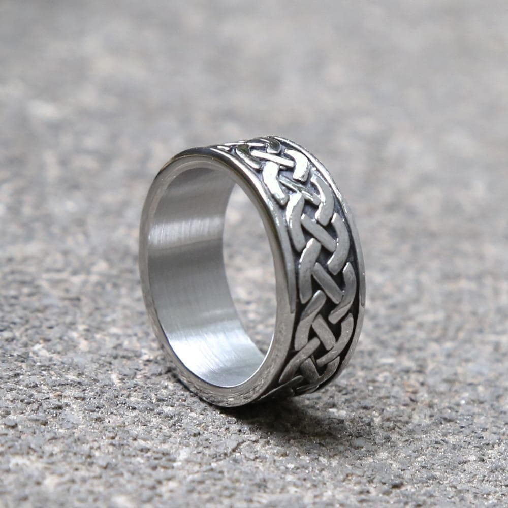Celtic Loop Eternity Knot Stainless Steel Ring - Ancient Treasures