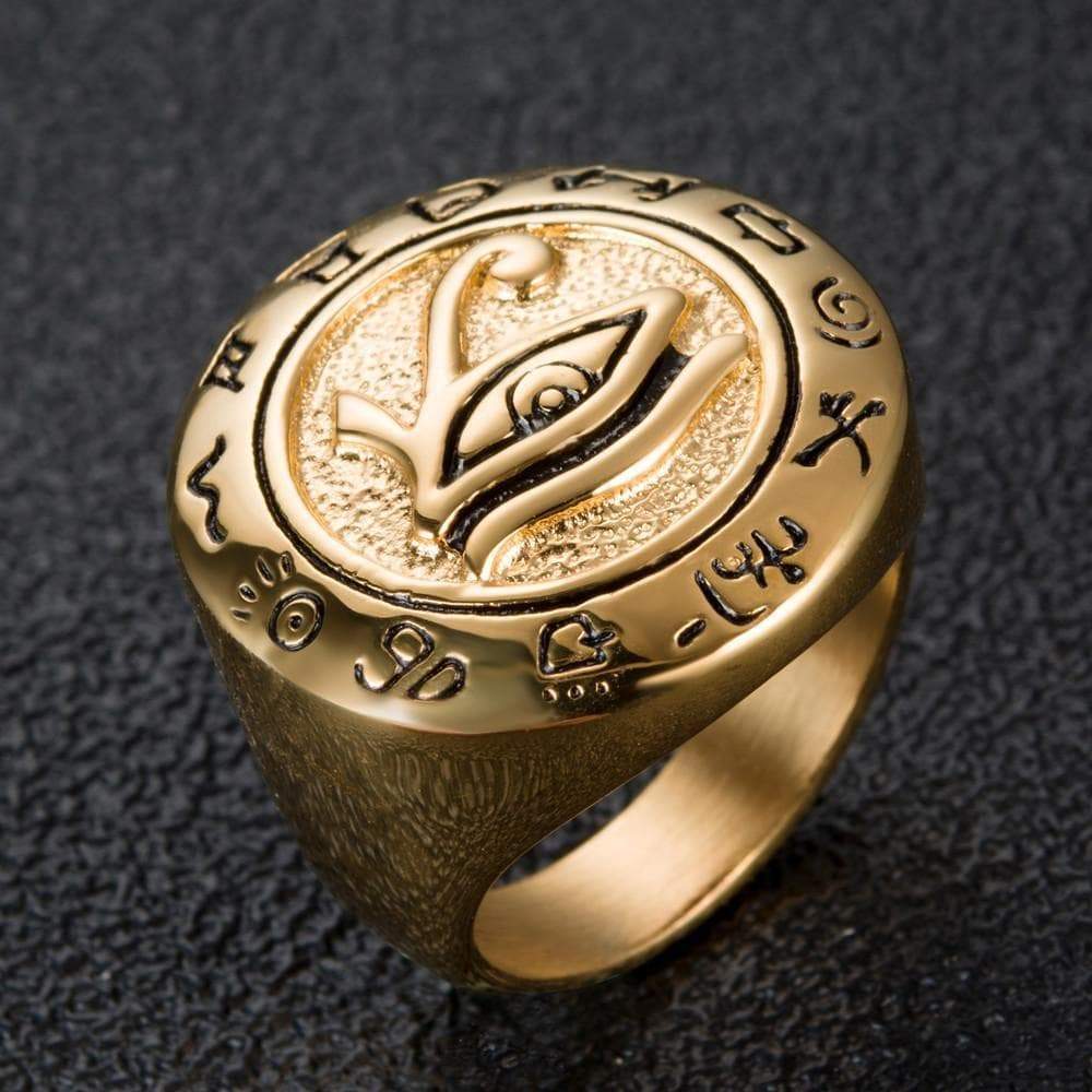 Ancient Egypt Eye of Horus Stainless Steel Ring - Ancient Treasures