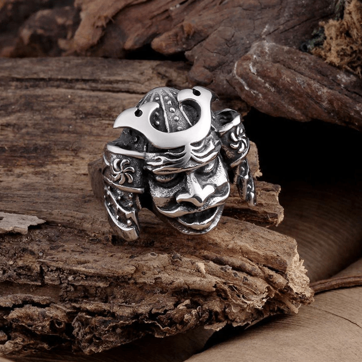 Feudal Japan Bushido Samurai Warrior Helmet Stainless Steel Ring ...