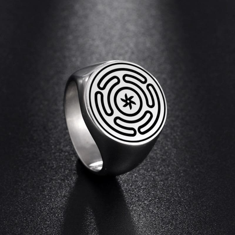 Ancient Greece Hecate’s Wheel Stainless Steel Ring - Ancient Treasures