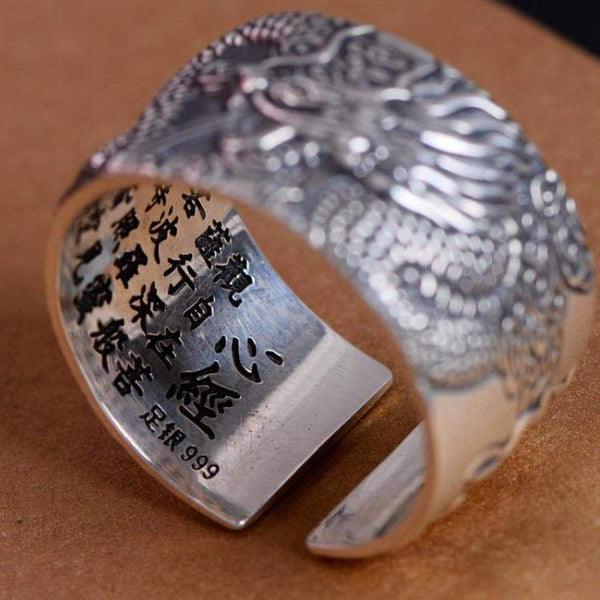 Feudal Japan Dragon Sterling Silver Adjustable Ring - Ancient - Ancient ...