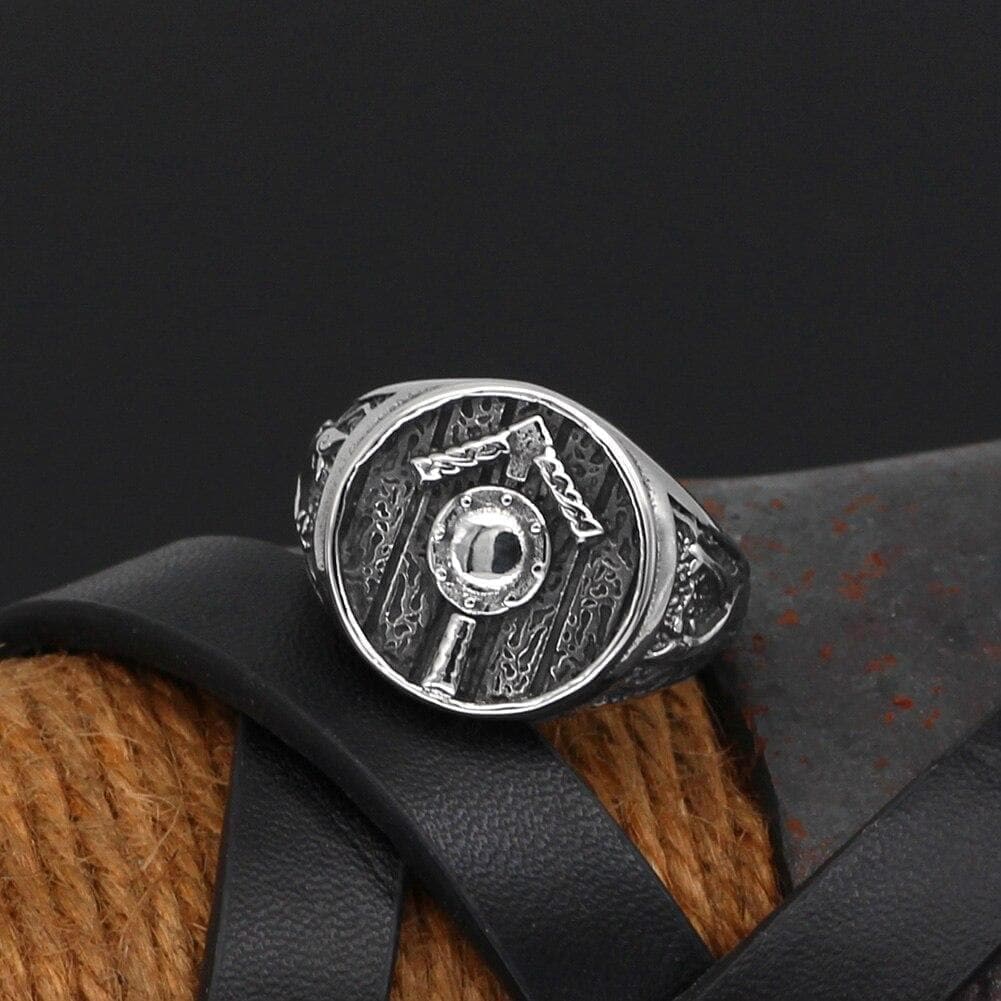 Vikings Tiwaz Rune Stainless Steel Ring - Ancient Treasures