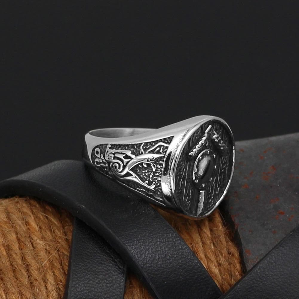 Vikings Tiwaz Rune Stainless Steel Ring - Ancient Treasures