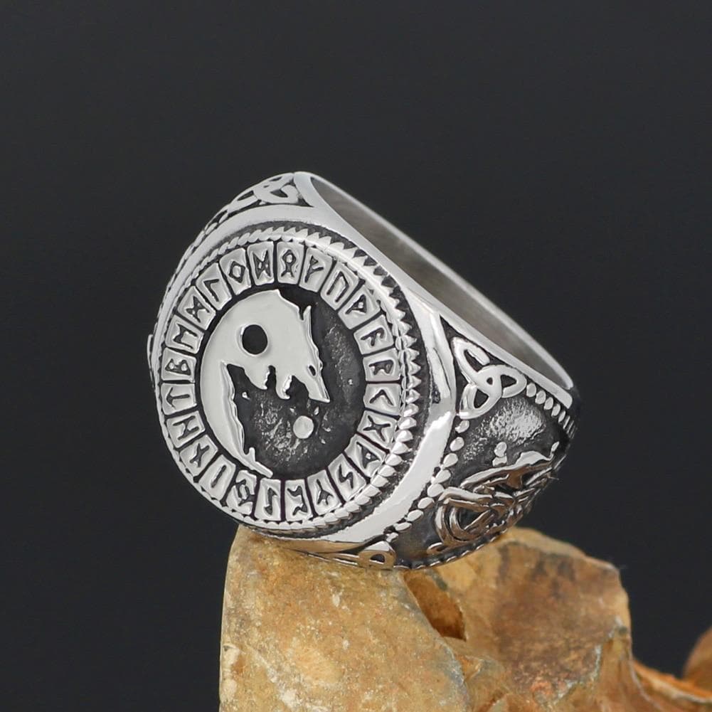 Viking Stainless Steel Wolf Ring - Ancient Treasures