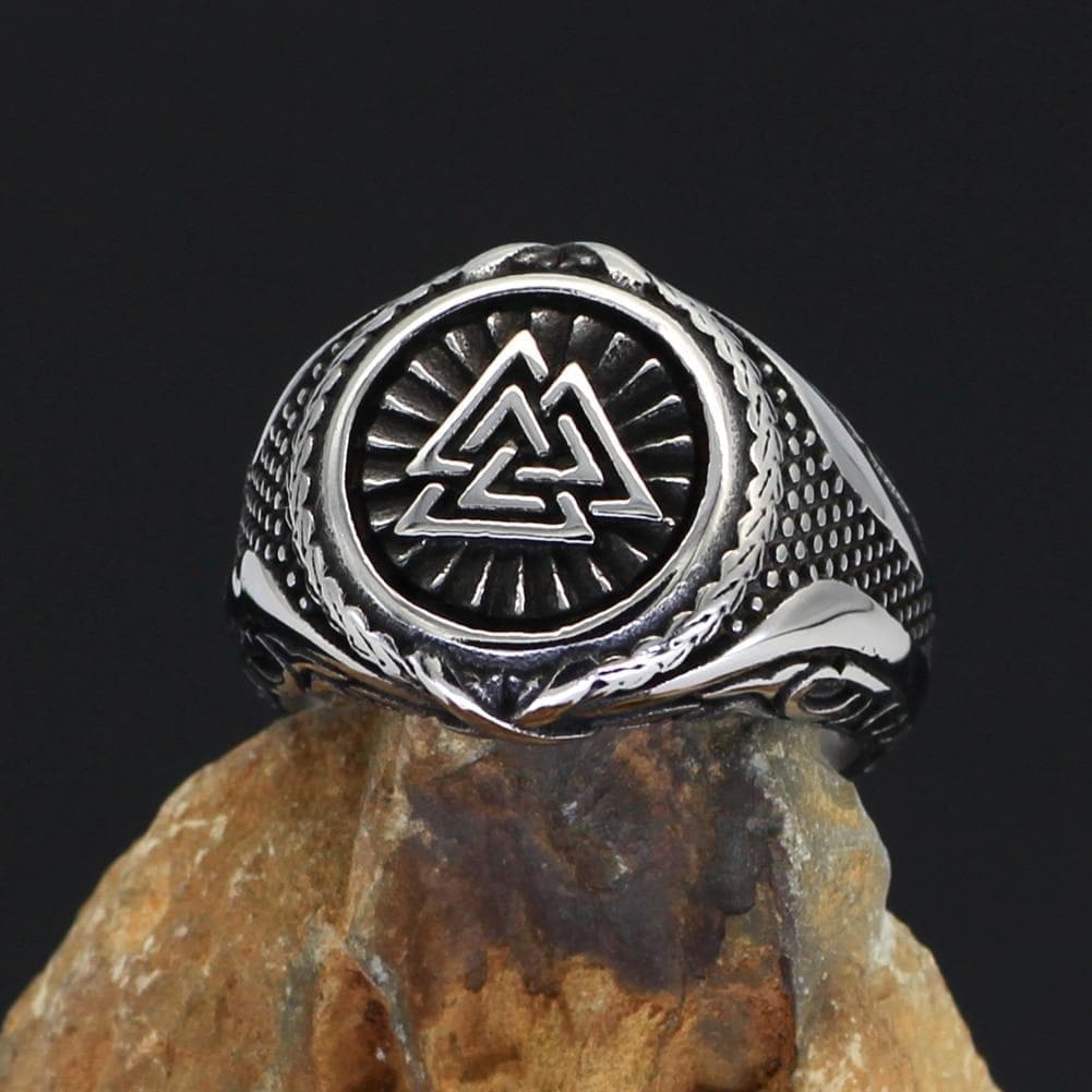 Viking Valknut Knot Stainless Steel Ring - Ancient Treasures