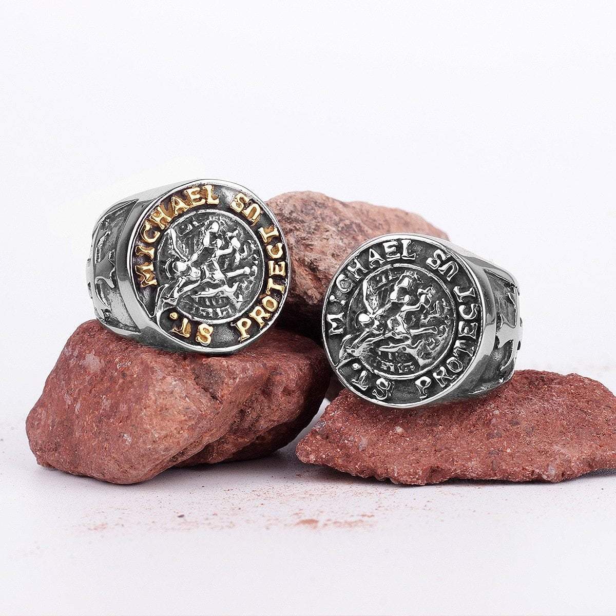 Ancient Greek Archangel Protection Stainless Steel Ring - Ancient ...