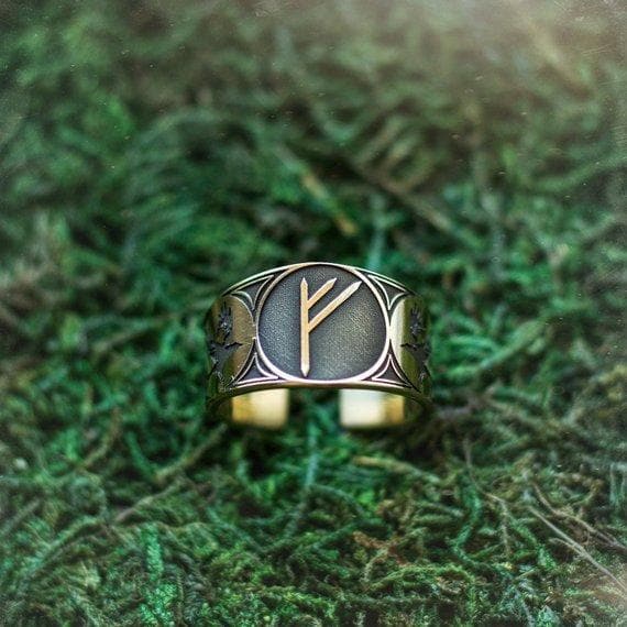 Vikings Huginn and Muninn Rune Ring - Ancient Treasures