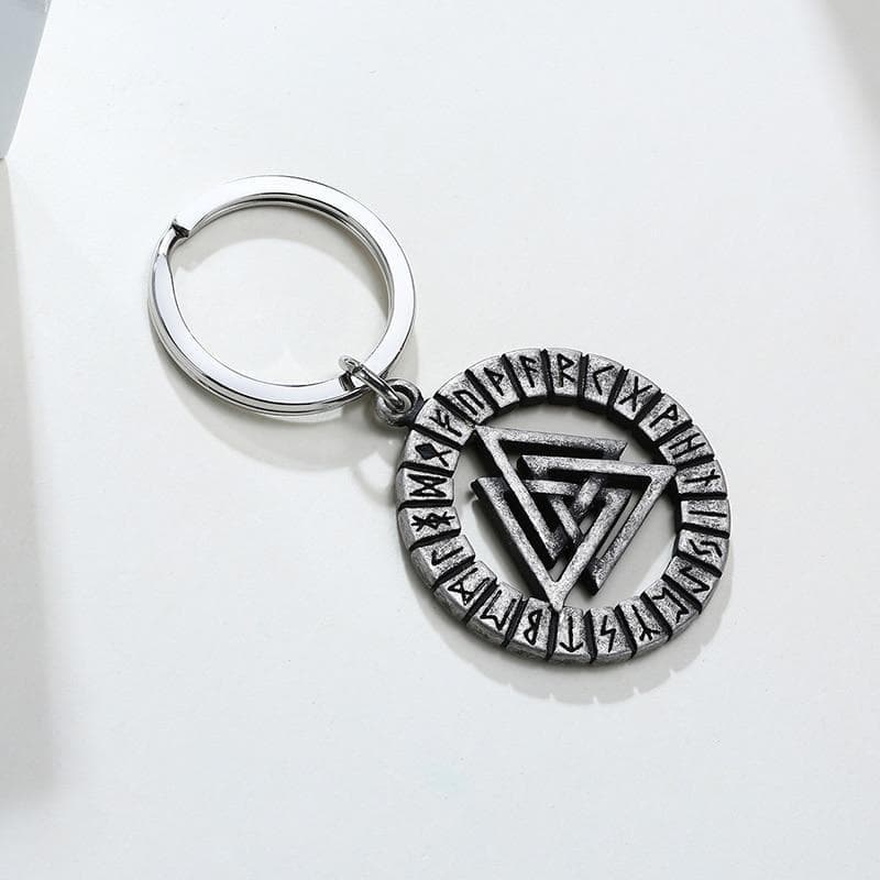 Vikings Valknut in Runic Circle Stainless Steel Keychain - Ancient ...