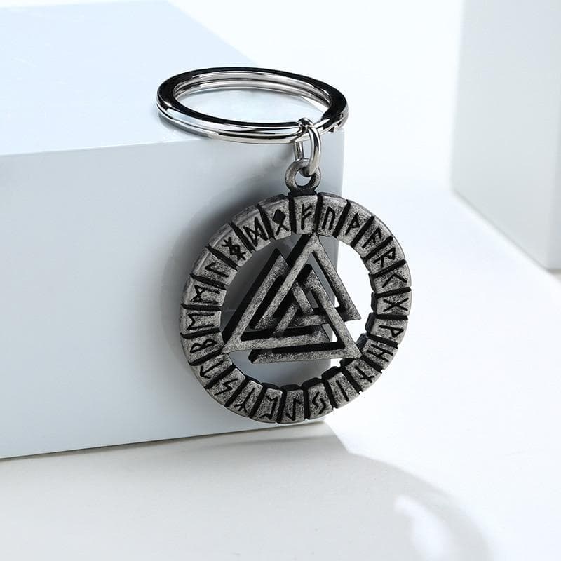 Vikings Valknut in Runic Circle Stainless Steel Keychain - Ancient ...